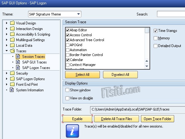 Managing SAP GUI, SAP Logon & SAP Session Traces